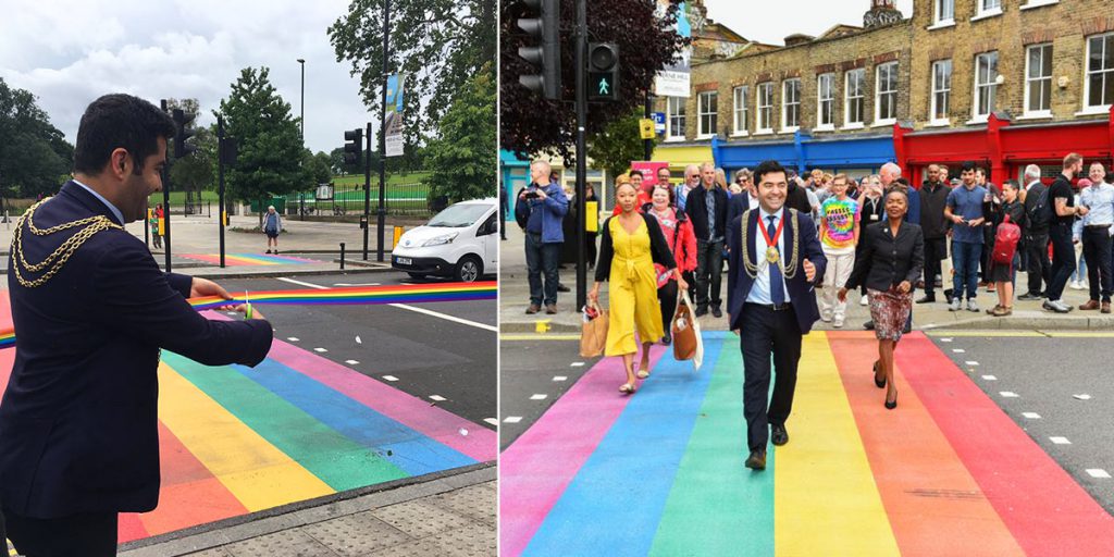 UK’s first rainbow road crossing unveiled in London - MambaOnline - Gay ...